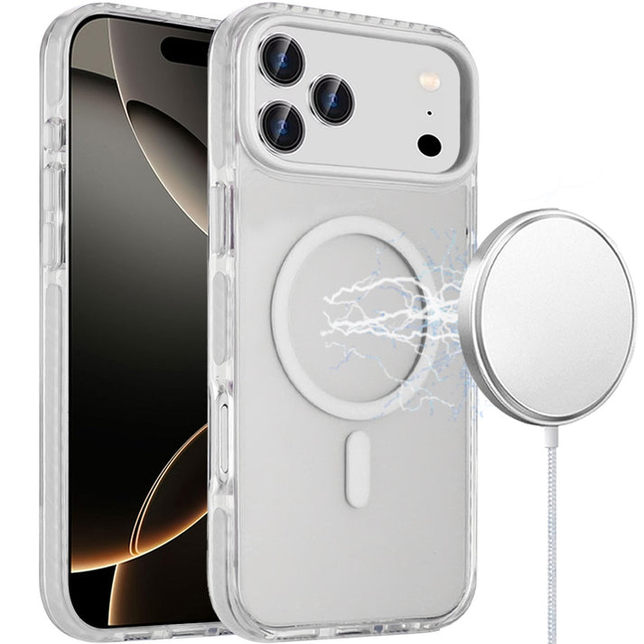 iPhone 17 Pro White Magnetic Ring Hybrid Case – CellularPort
