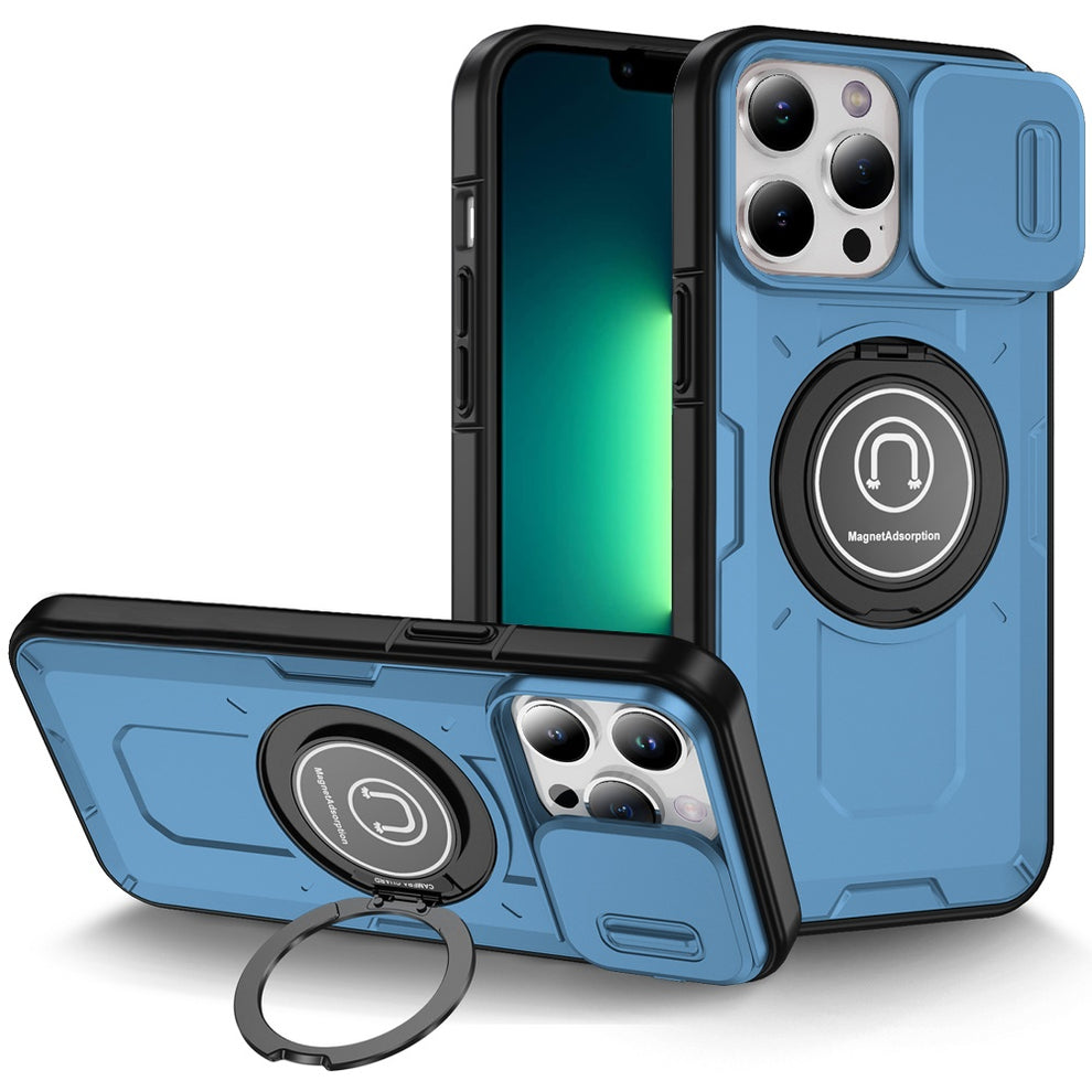 iPhone 13 Pro Max Light Blue Ring Stand Hybrid Case – CellularPort